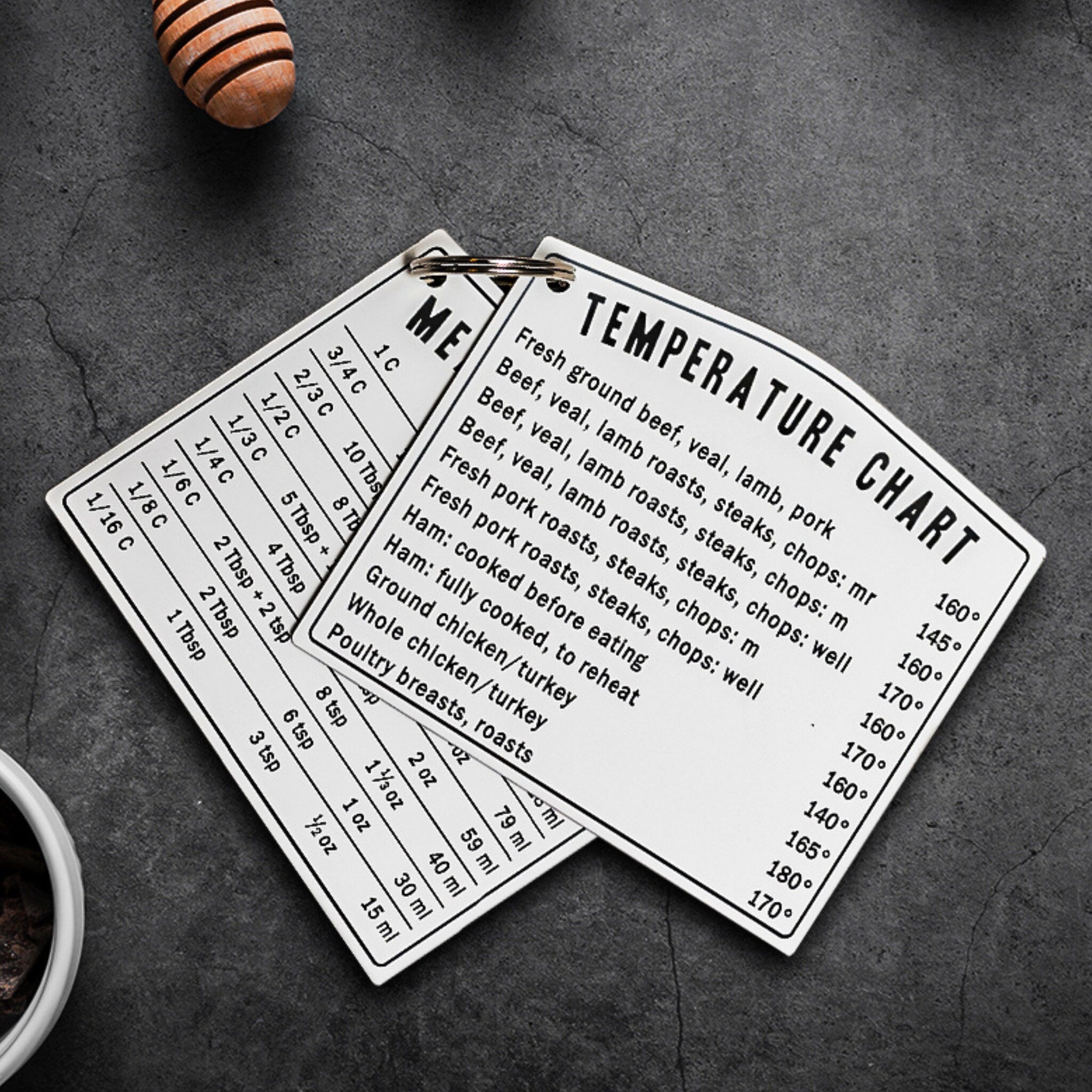 Kitchen Measurement Conversion & Temperature Chart Cooking Chart Magne ...