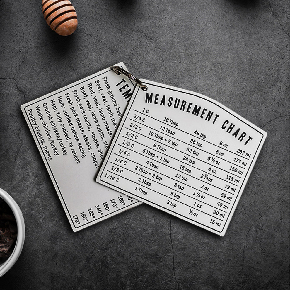 Kitchen Measurement Conversion & Temperature Chart Cooking Chart Magne ...